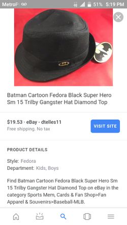 Batman Fedora Hat