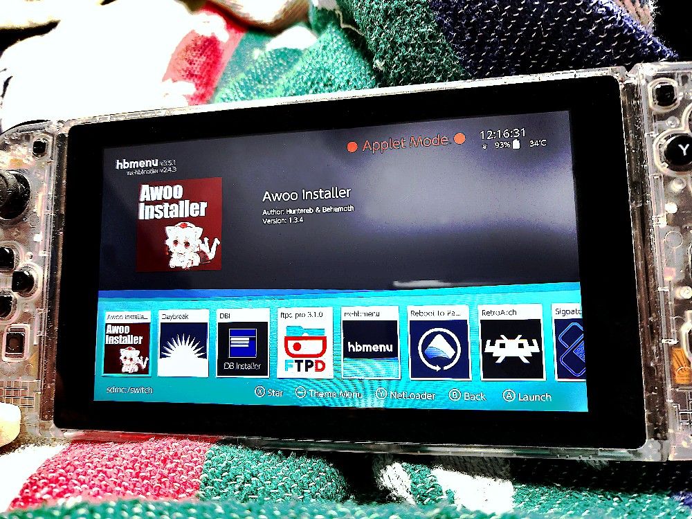 Custom CFW Nintendo Switch Atomic Clear Shell *With Custom Frimware and ...