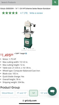 Grizzly GO555x extreme 14 bandsaw for Sale in Delray Beach FL OfferUp