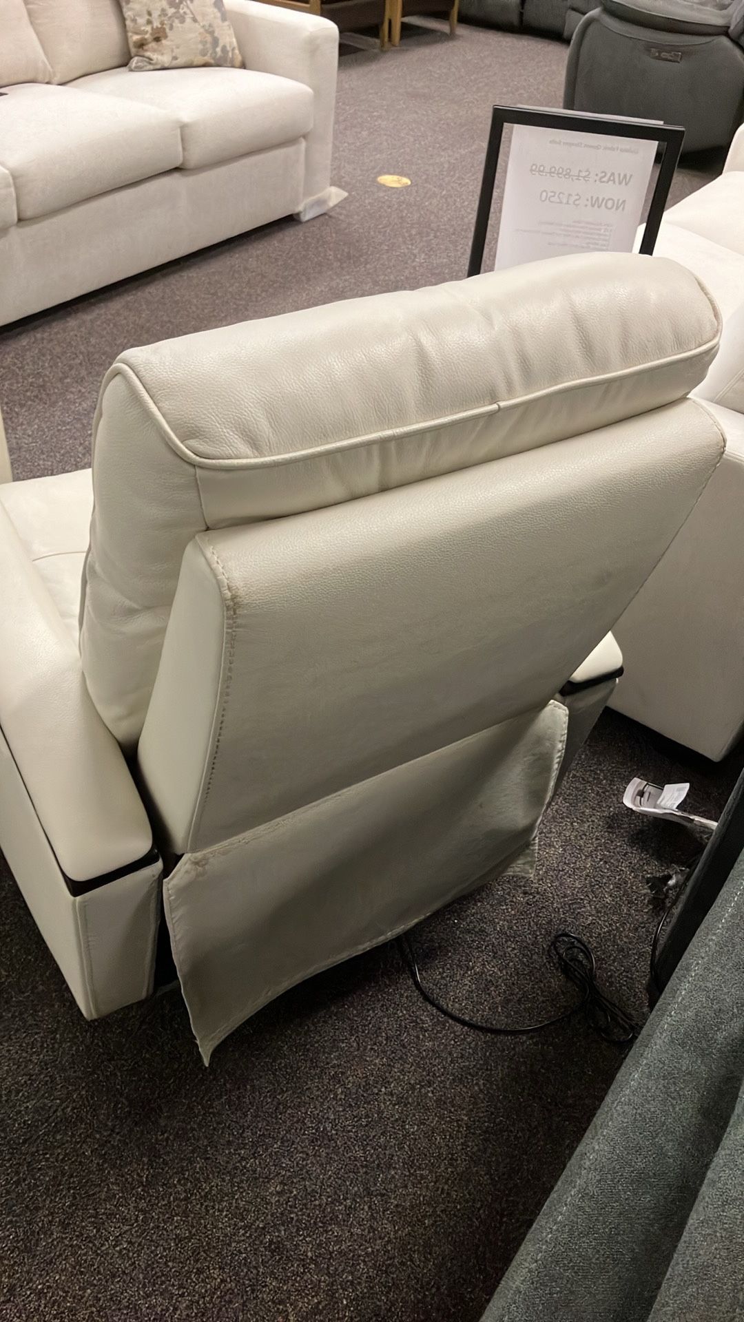 Canmore Leather Power Recliner with Power Headrest, Retail $699 Chairs