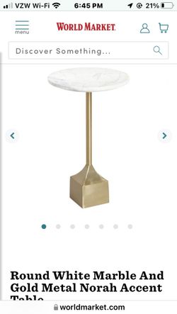 Marble and gold metal norah accent table store