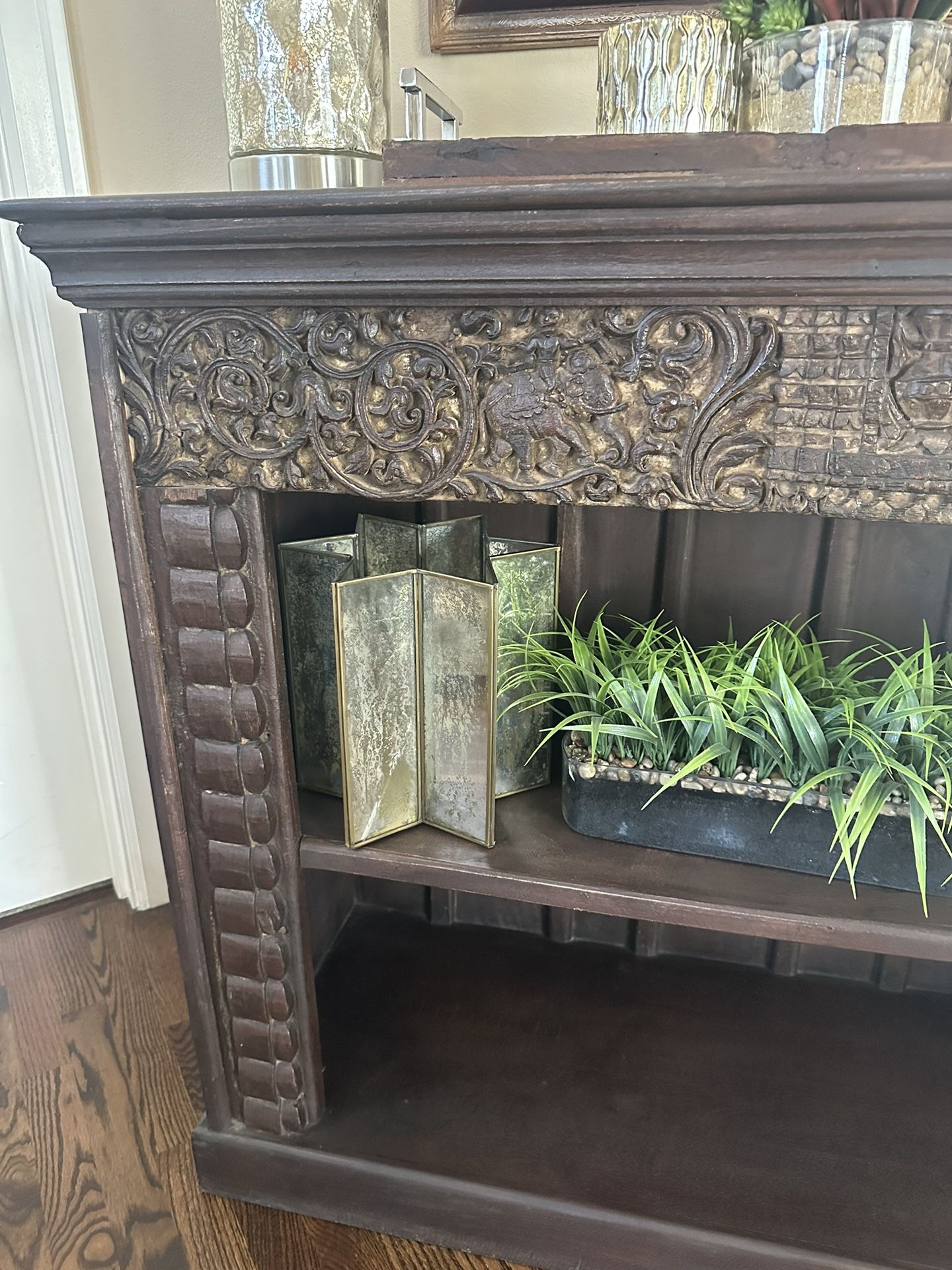 Beautiful Entry Table Or Bookshelf With Intricate Design for Sale in ...