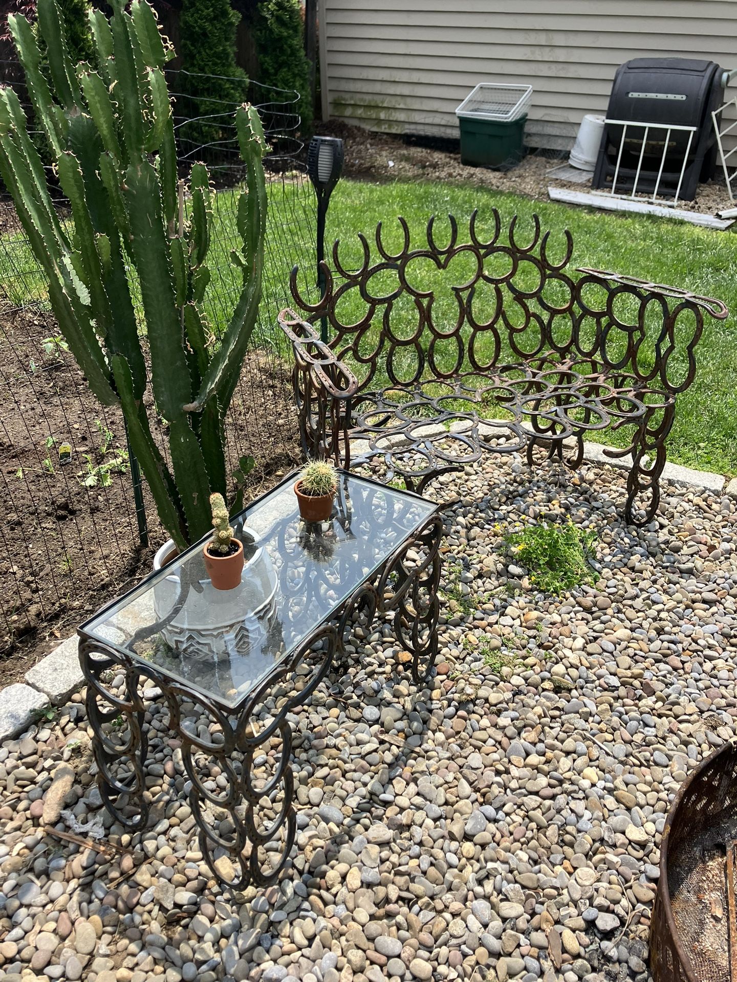 Rustic Horseshoe Bench And Table for Sale in Fairfield, CT - OfferUp