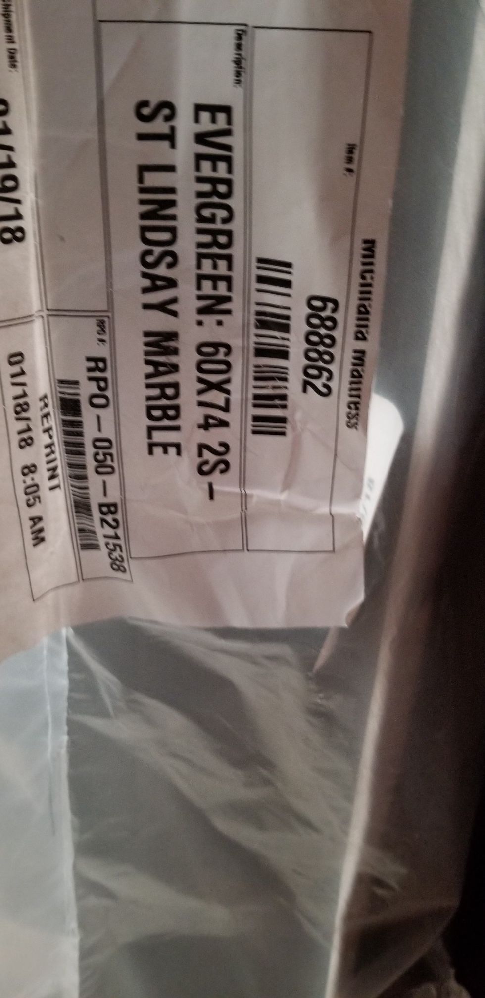 Rv Queen Mattress Evergreen 60x74 2 side ST Lindsay Marble for Sale in ...