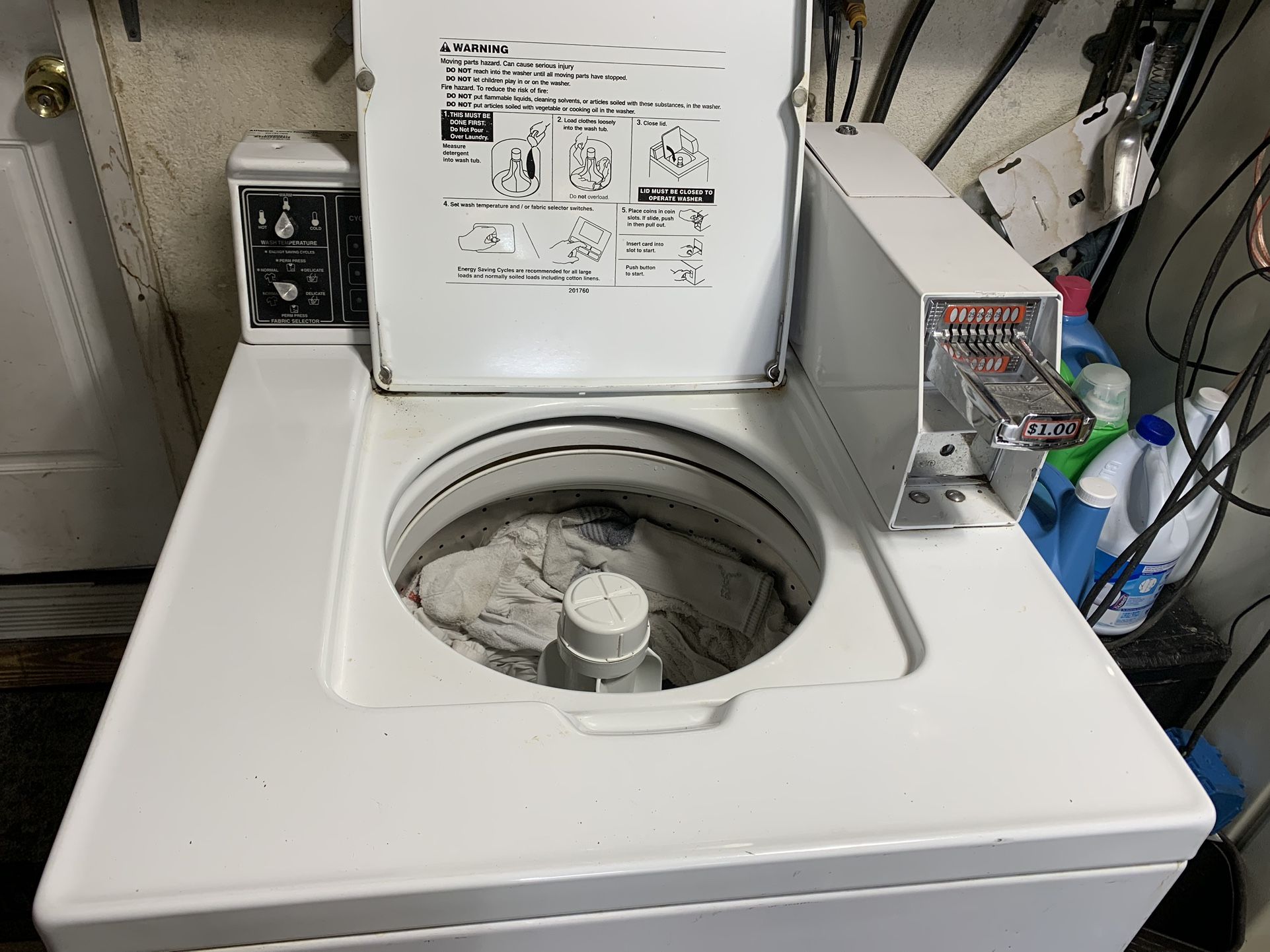 Commercial Coin Operated Speed Queen Washer Machine Stainless Steel Tub ...