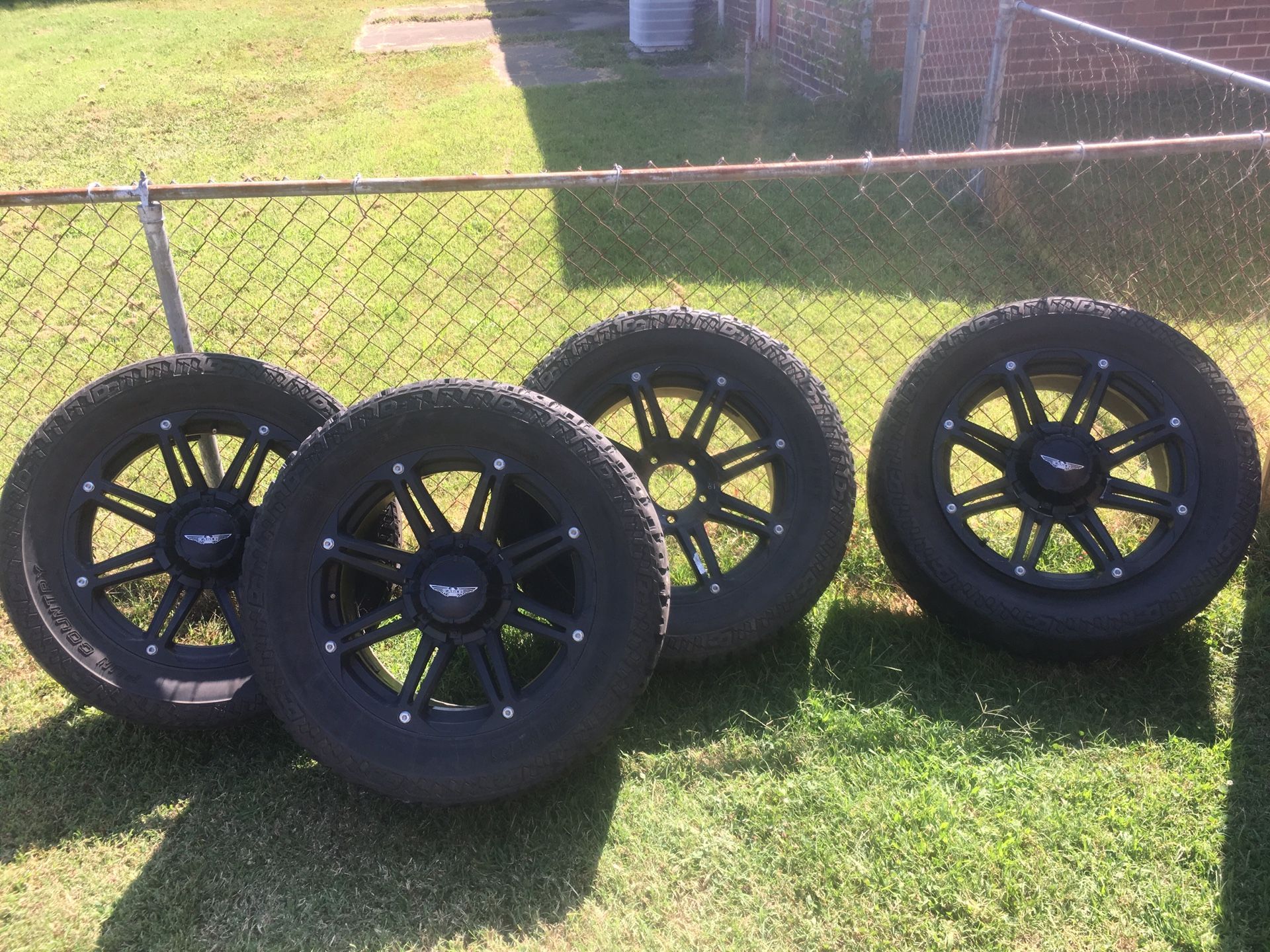 4 20inch eagle alloys black rims with dick ceptek tires LT305/55/20 for ...