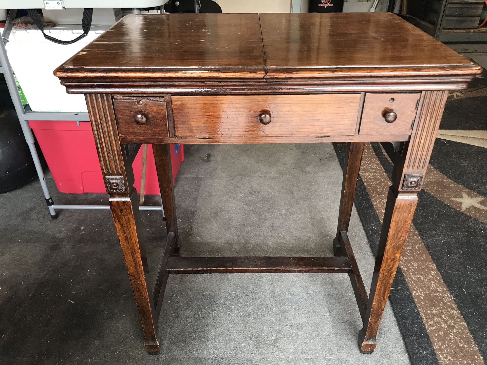 Antique Electric Singer Sewing Machine - Beautiful Wood Cabinet - Early ...
