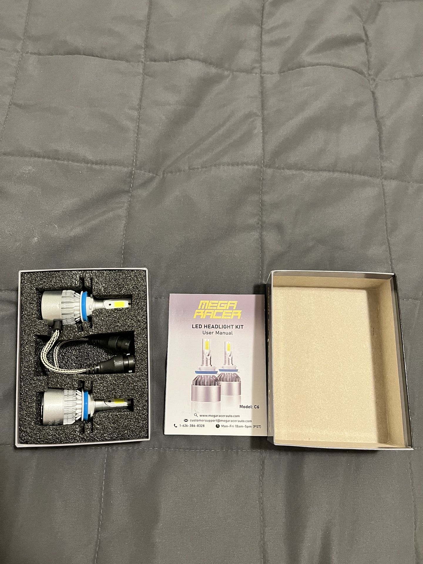 Mega Racer H11 9005/HB3 LED Headlight Combo Bulbs - Diamond White 6000K ...