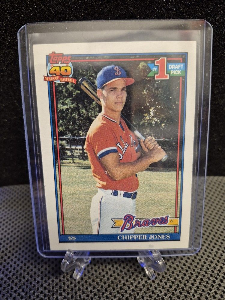 CHIPPER JONES / ROOKIE CARD TOPPS TIFFANY # 1 DRAFT PICK 1991 for Sale ...
