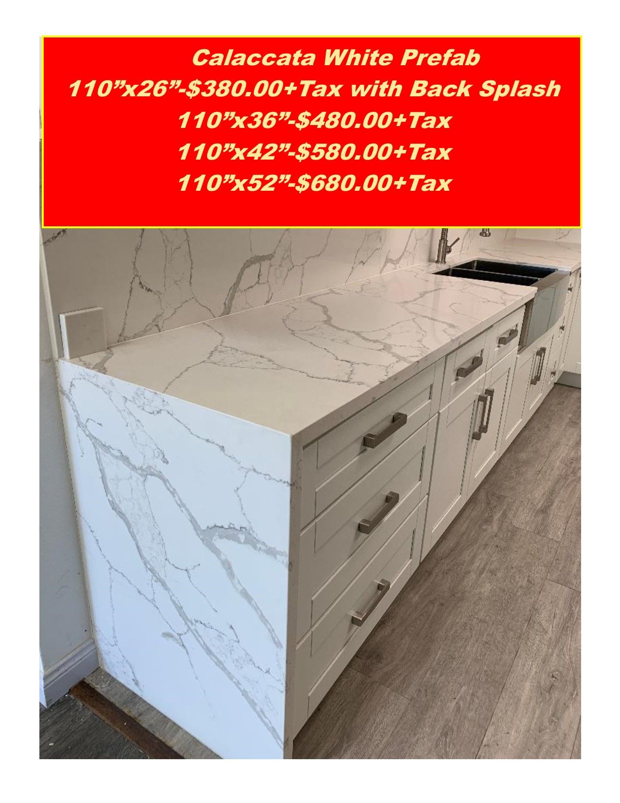 Quartz Prefab Countertops 110”x26” price starts at $200 for Sale in ...