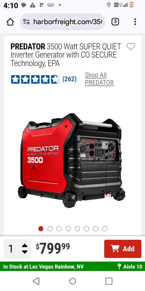 Predator 3500 Generator for Sale in Las Vegas, NV - OfferUp