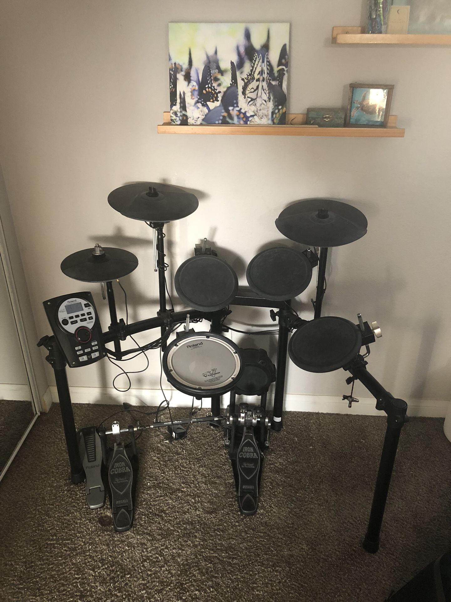 Roland TD 11 Electric Drumset With Iron Cobra Double Bass Pedal for ...