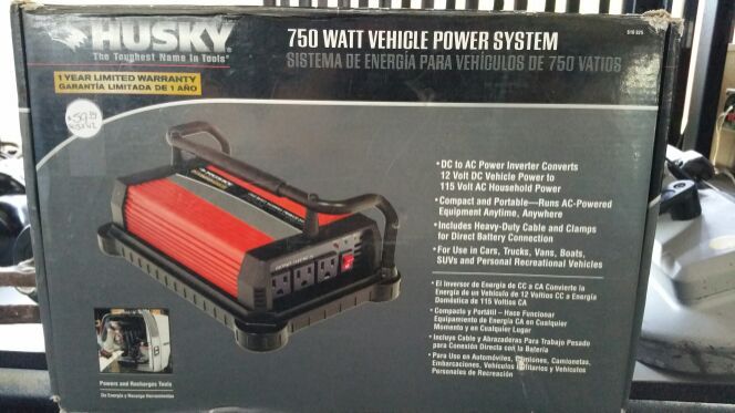 Husky 750 watt vehicle power system DC to AC power inverter for Sale in ...