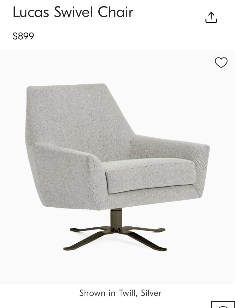 West elm lucas swivel chair store