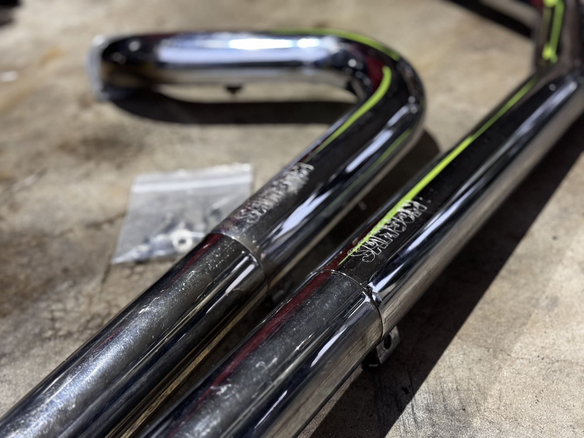 Samson Cannon-Style Exhaust Pipes – Harley Evo Softail (Chrome) for ...