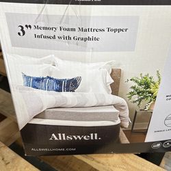 Allswell 3 Sleep Cool Memory Foam Mattress Topper Infused with Graphite Queen for Sale in Richmond TX OfferUp