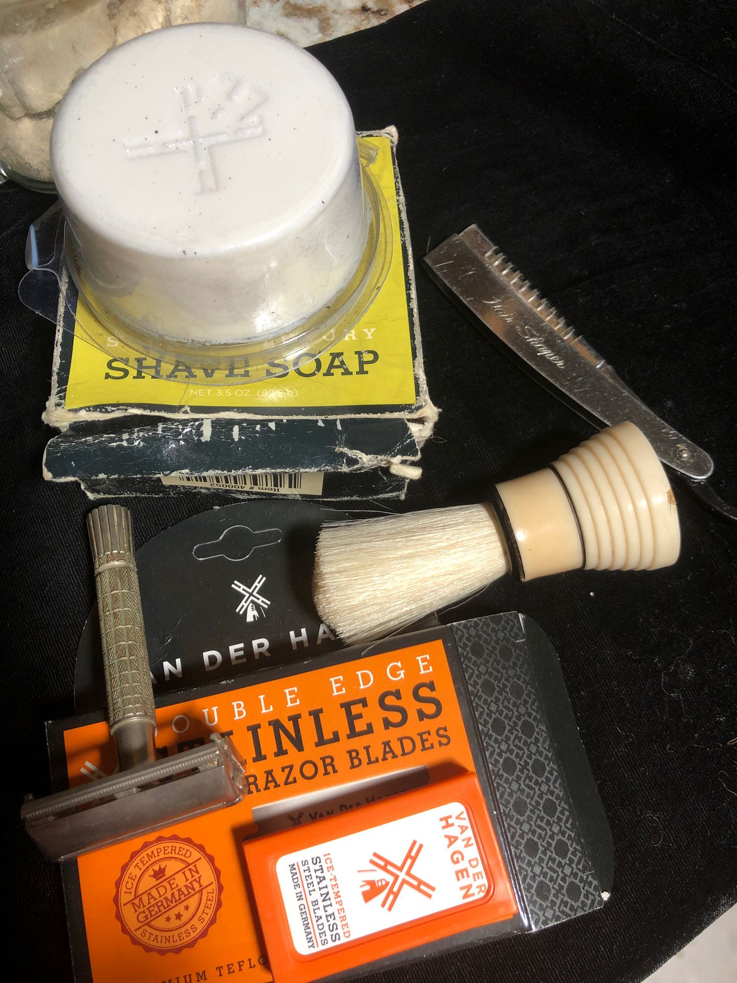 Vintage Gillette razor, Century bristles shaving brush, WECK hair ...