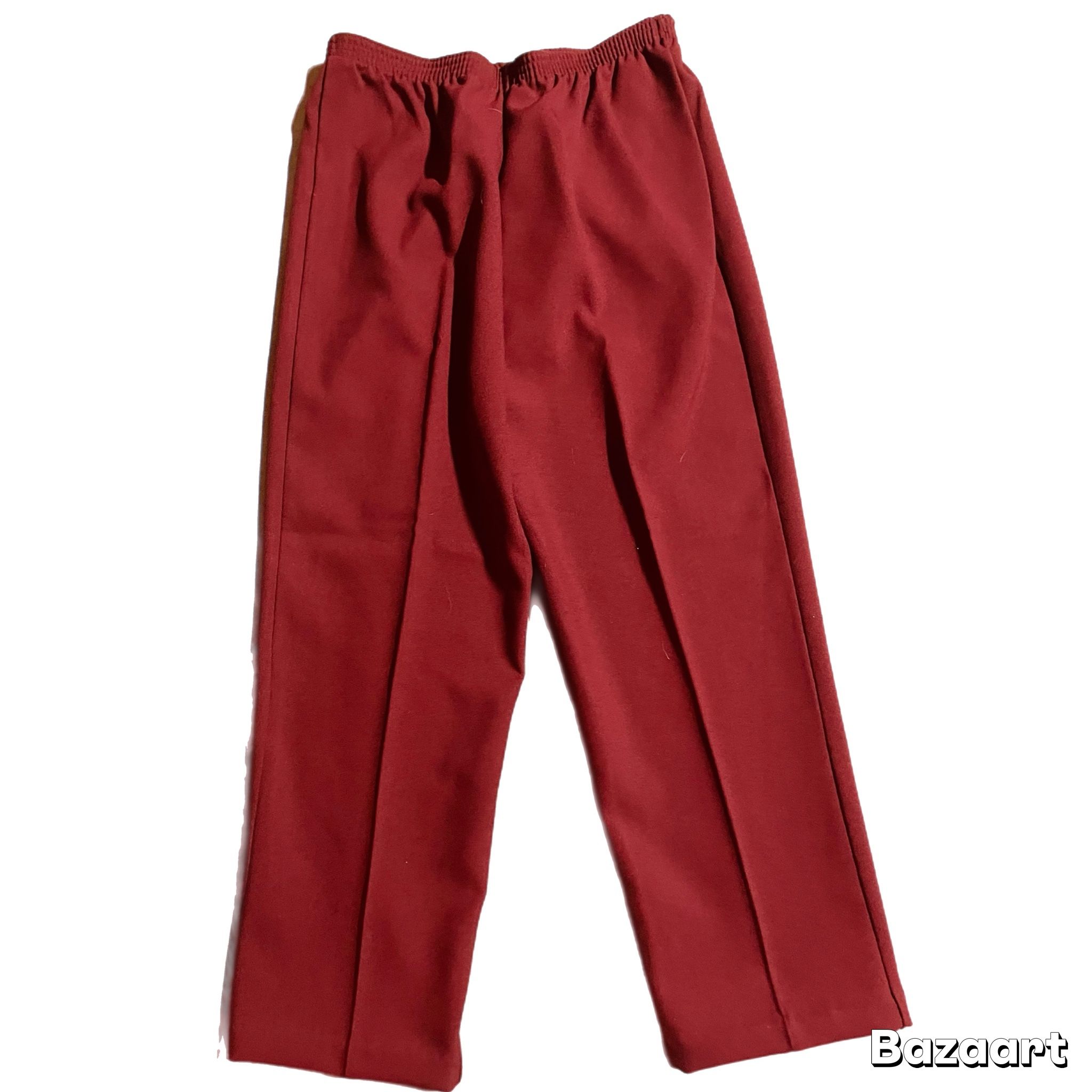 Cape Cod Match Mates Pants Women’s 14 Red Pleated Pull-On High Rise for ...