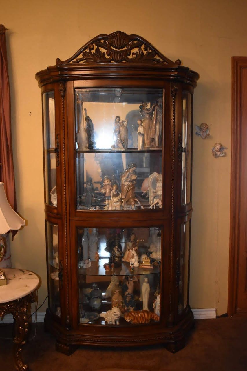 Antique Curio Cabinets With Curved Glass | Cabinets Matttroy