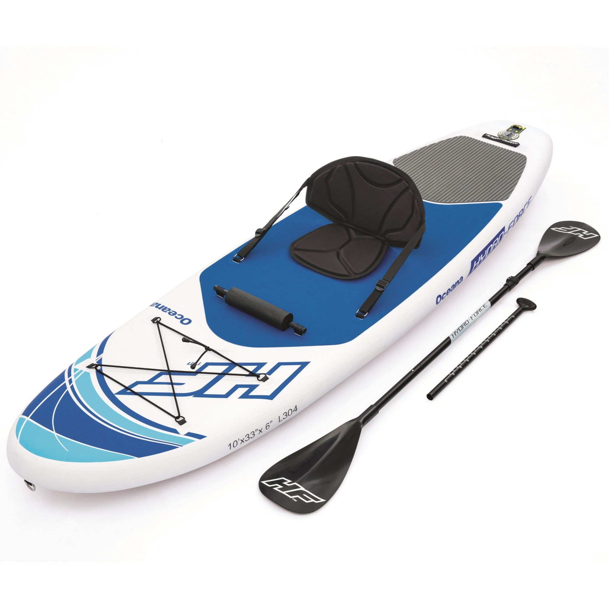 Hydro-Force Oceana 10ft 2-in-1 Inflatable Stand-Up Paddleboard/Kayak ...