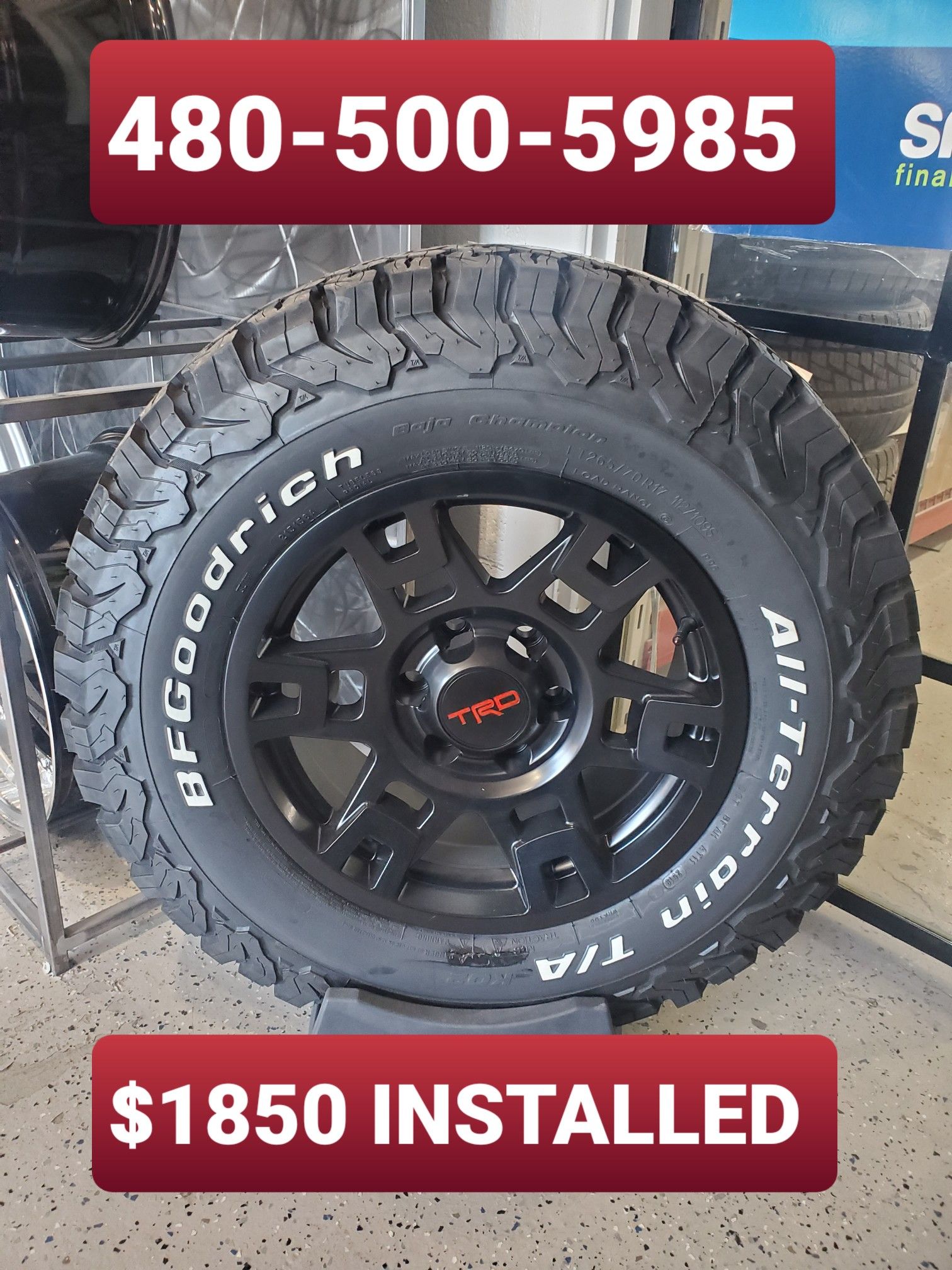 **NEW**17x8 TRD rep wheels with 265/70/17 BFG K02 fits stock Tacoma ...