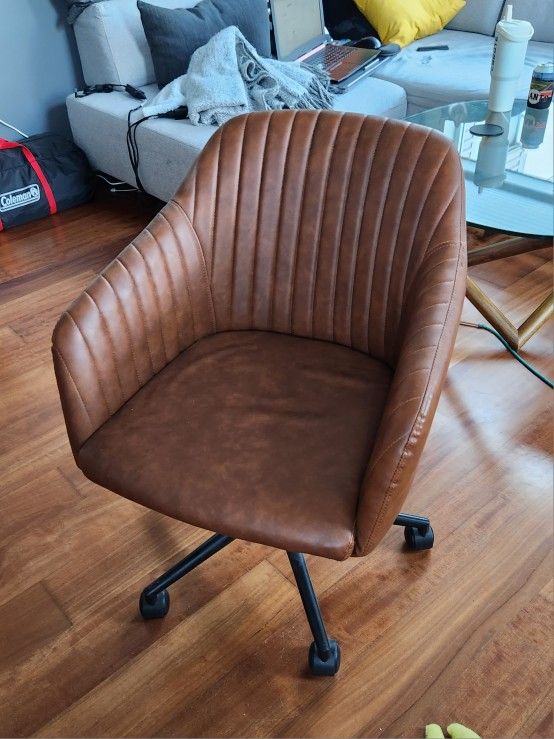 Task Chair - Faux Brown Leather for Sale in San Francisco, CA - OfferUp
