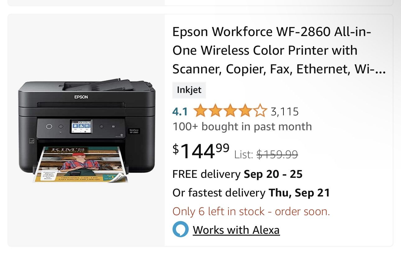 Brand New Epson WF 2860 Color Printer for Sale in Rio Rancho, NM - OfferUp