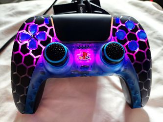 Custom Sony PS5 Controller Transparent Extradimensional *Custom Lights ...