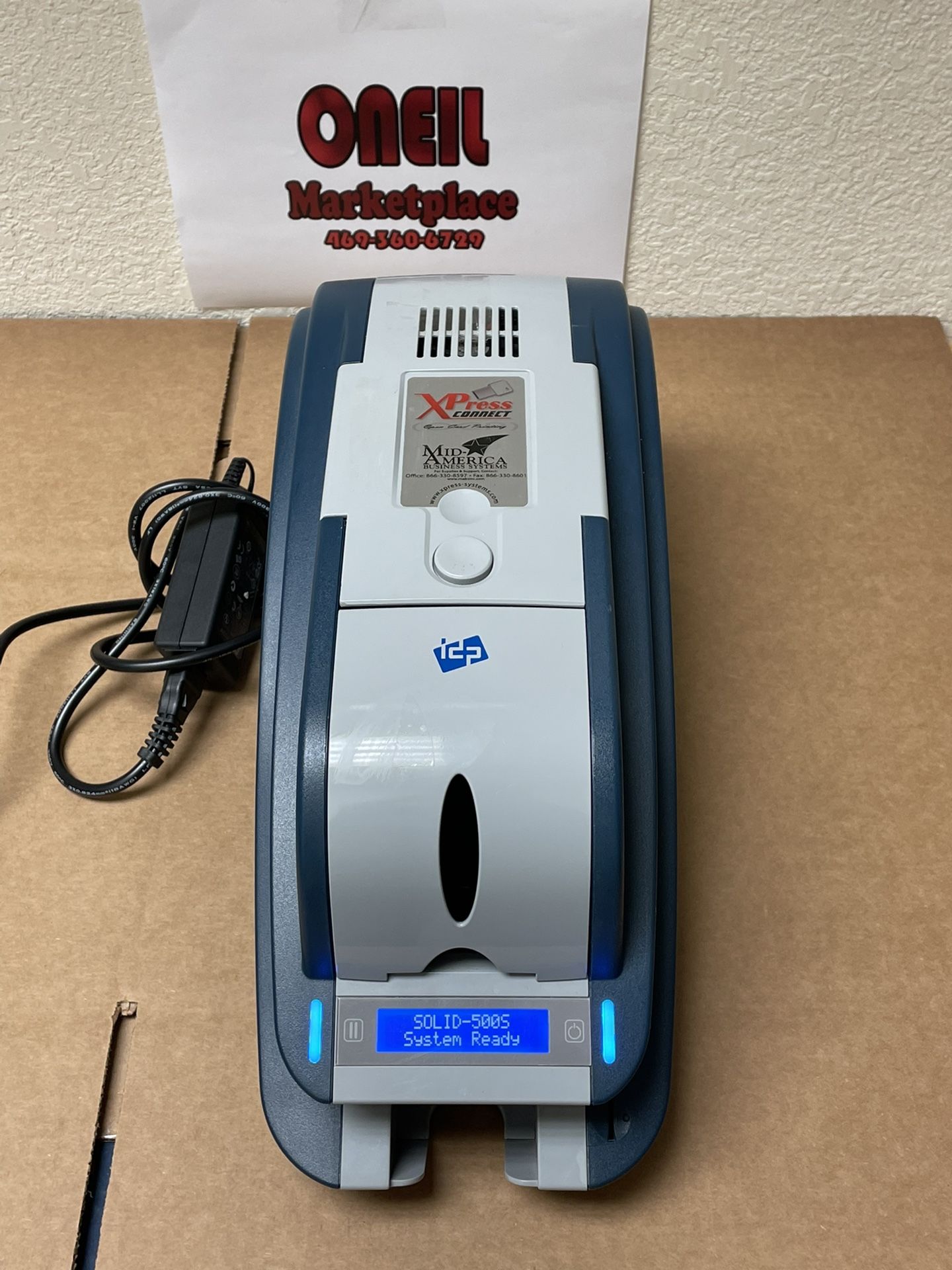 IDP SOLID 500 500S ID Card Printer With Power supply ~Works Great for ...