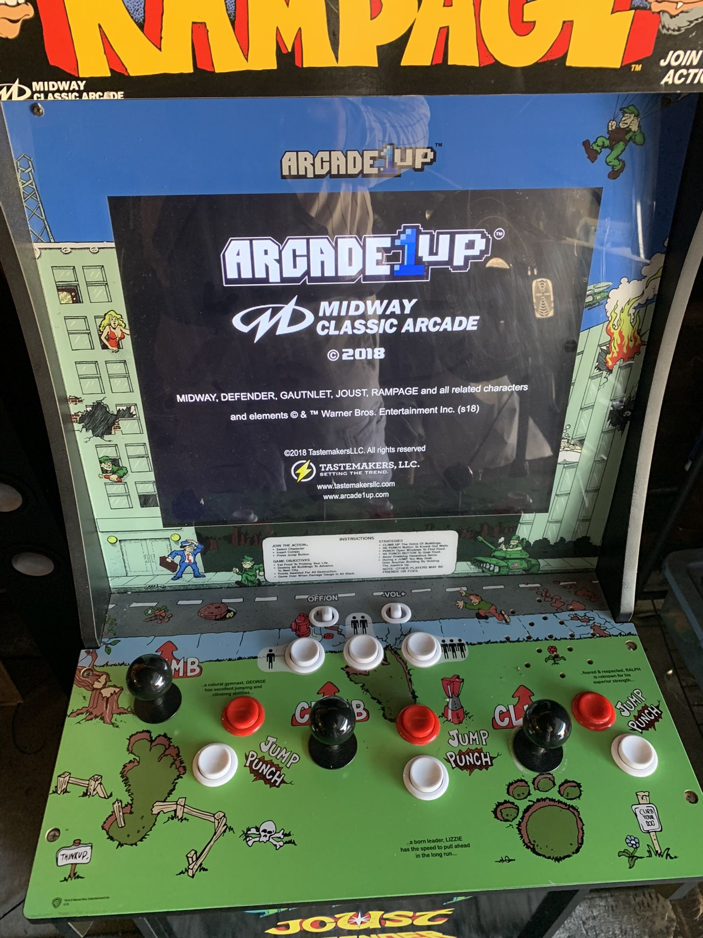 Rampage 1up Arcade Cabinet with 4 games reprogrammable for Sale in ...