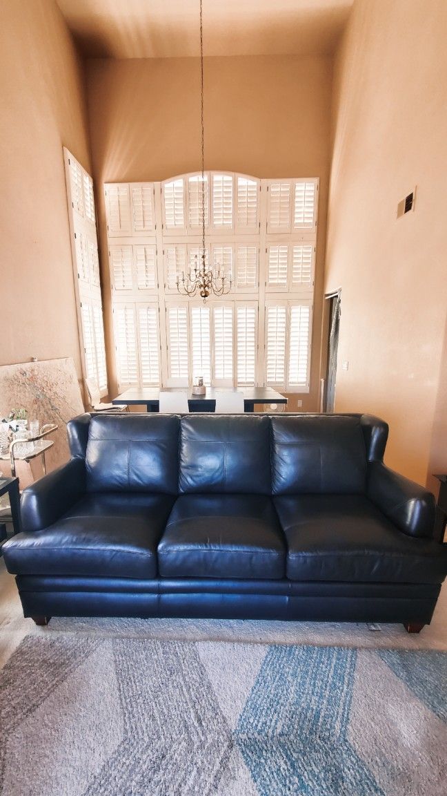 Real Leather Couch - Dark Brown Sofa - Good Condition, Very Comfortable ...