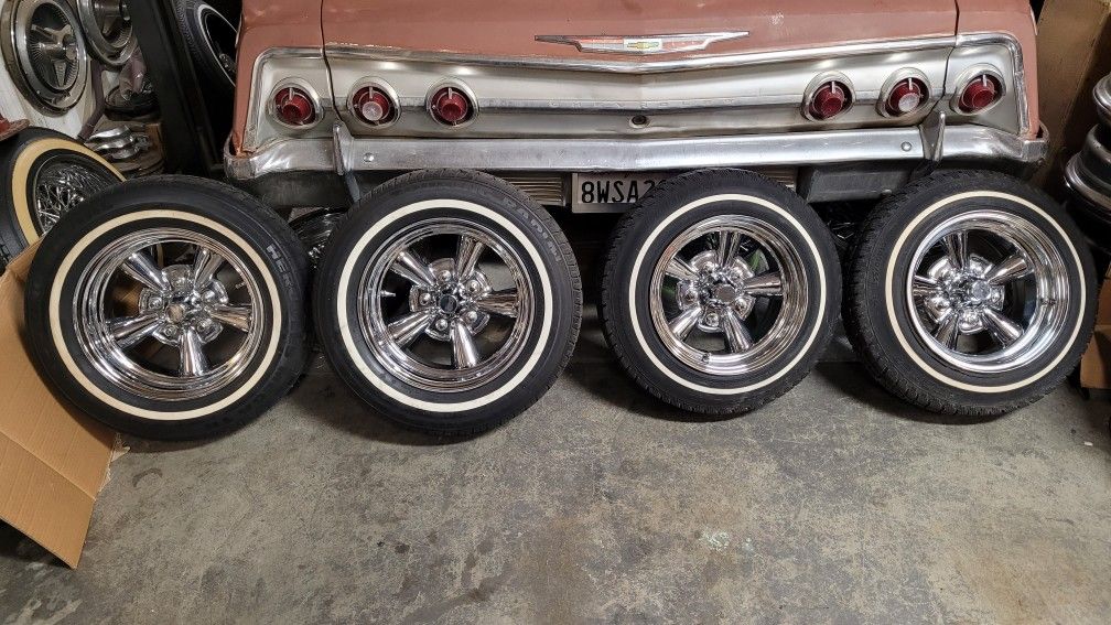 Supremes With Whitewall Tires Small Chevy 5 Lug 5x4.75 Back Rims Are ...