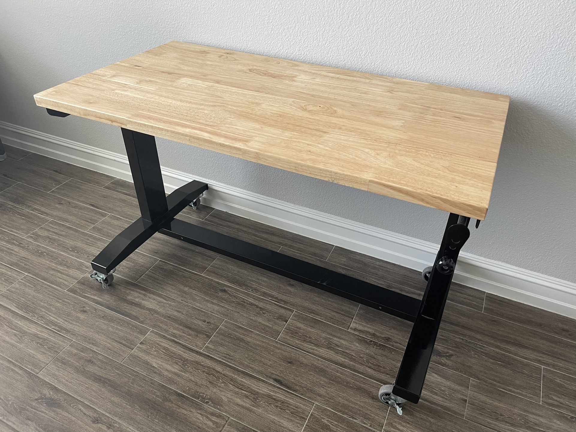 Husky 46 in. W x 24 in. D Steel Adjustable Height Solid Wood Top ...