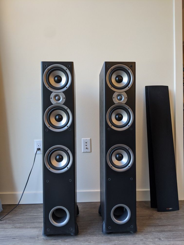 Polk audio speakers and Sony multi channel av receiver for Sale in ...
