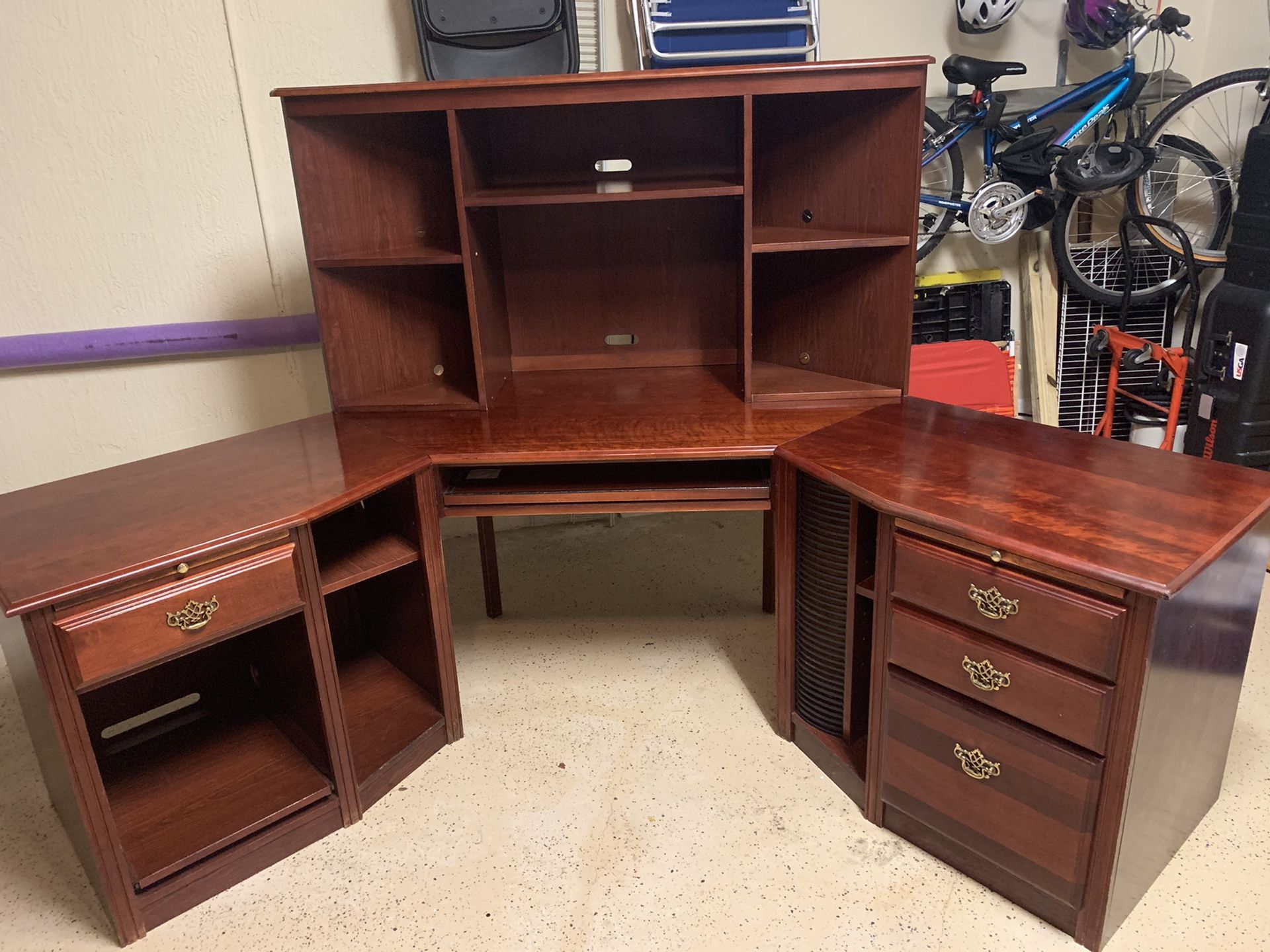 Corner Computer Desk with Coordinating 2 Drawer vertical file cabinet ...