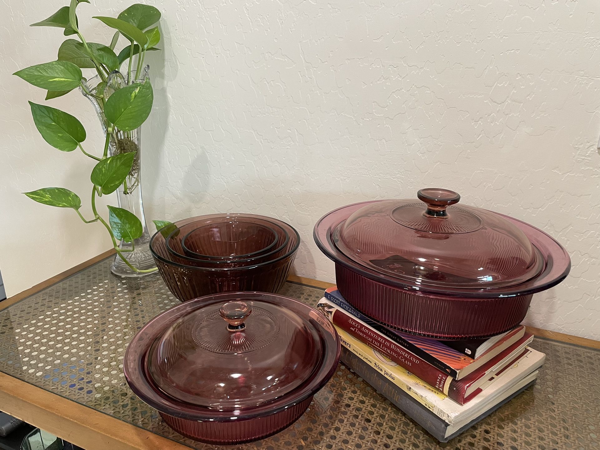 Cranberry Pyrex Visions Crocks And Mixing Bowls for Sale in Phoenix, AZ ...