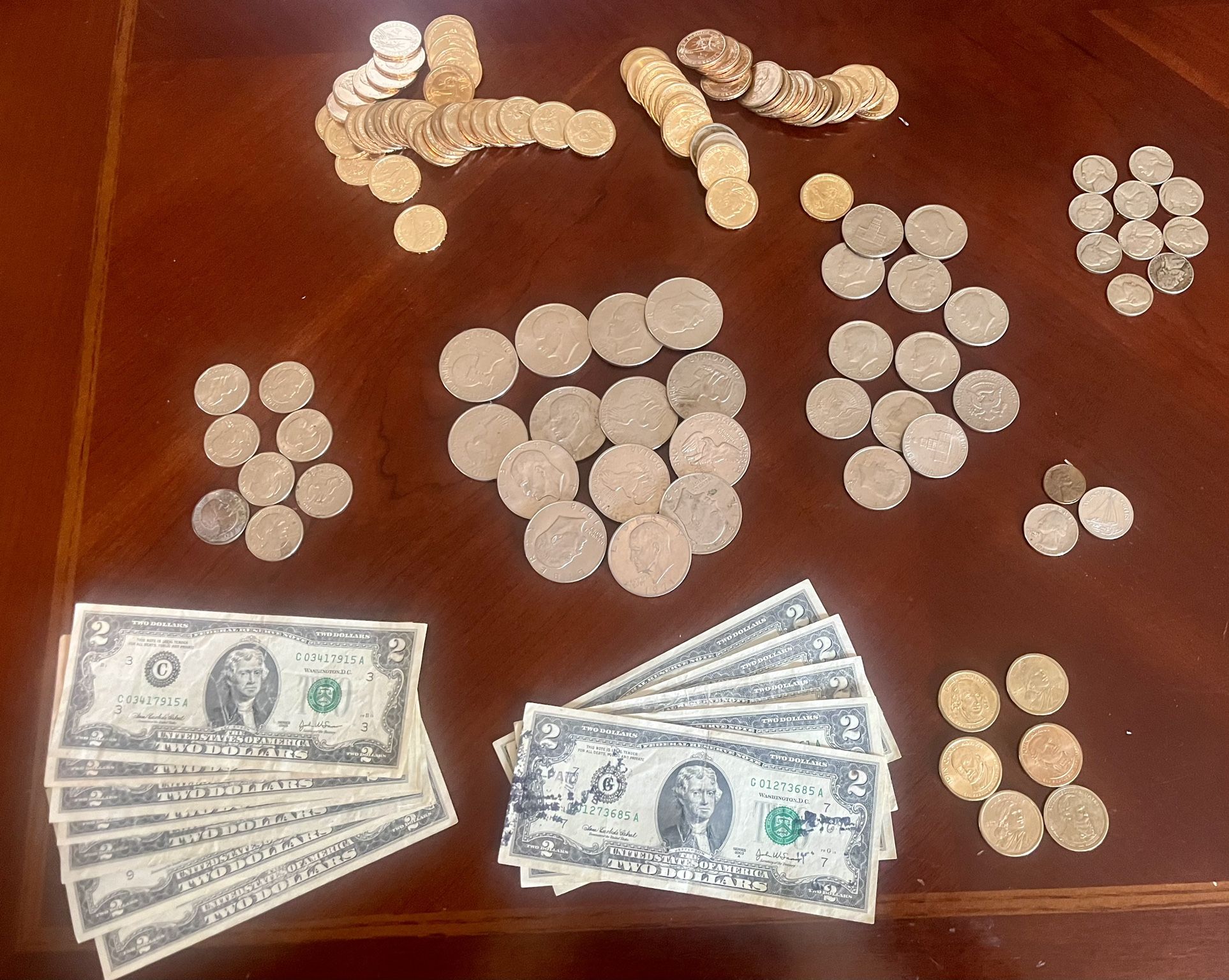 2 Dollar Bills Silver/Half Dollars $1 Dollar Pieces Silver Nickles for ...
