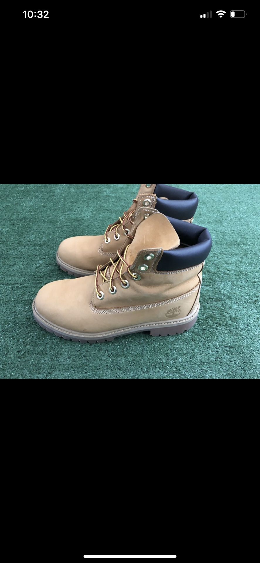 Timberland Premium 6 Inch Wheat Nubuck Lace Up Boots Juniors Size 5 M ...