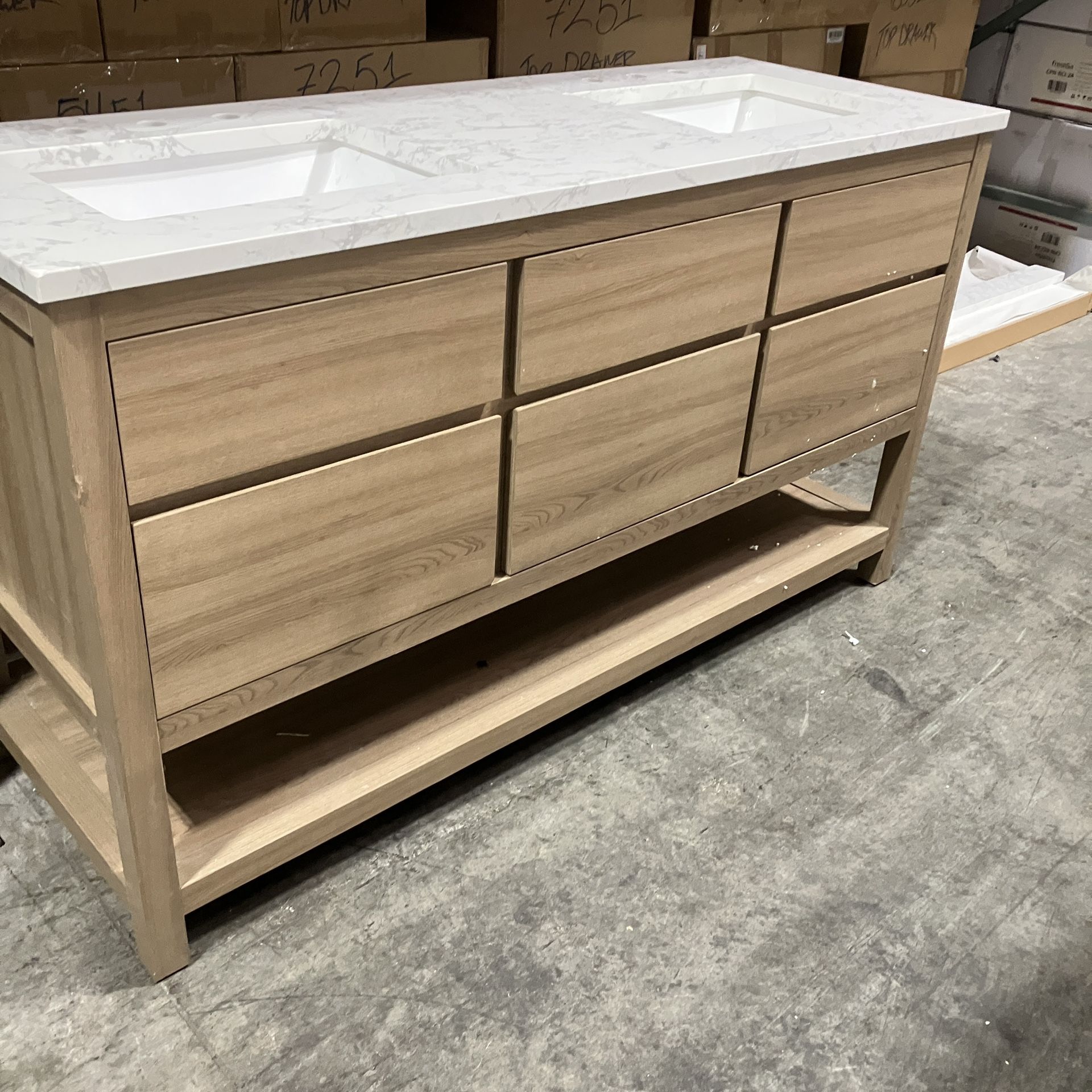 61'' Bathroom Vanity Stone Countertop (Top Damaged ) for Sale in ...