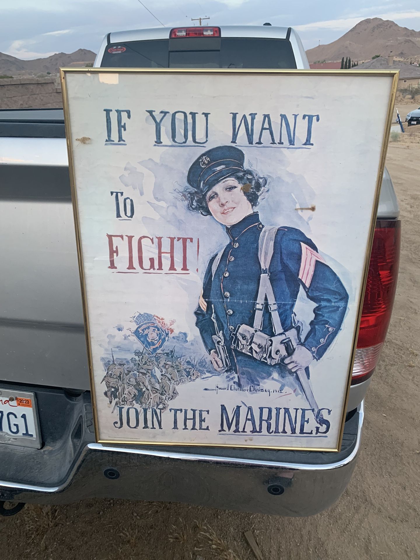 USMC Vintage Framed Poster for Sale in Apple Valley, CA - OfferUp