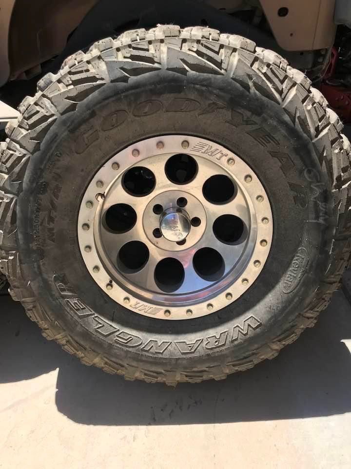 5 - Wrangler Goodyear 37-12.50-17 Tires with Kevlar Sidewalls & Mickey ...