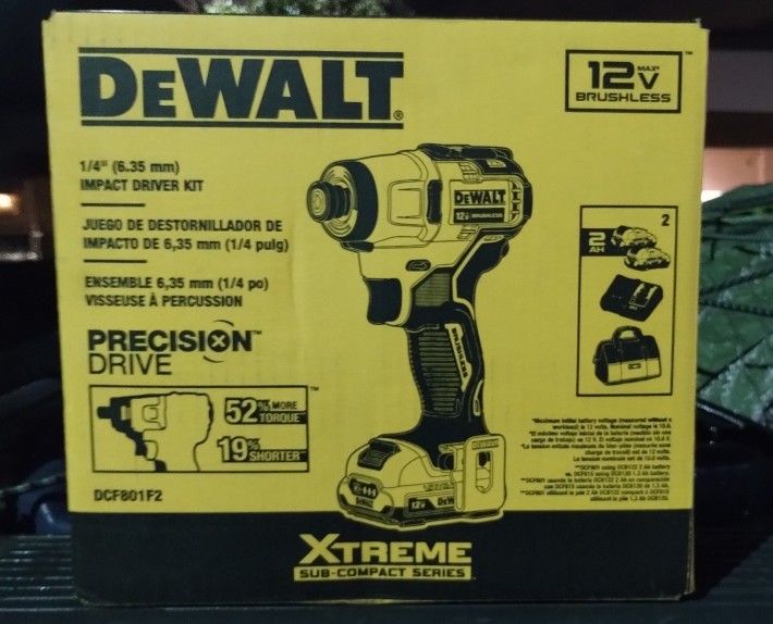 DeWalt Extreme DCF801 12 V MAX Cordless Brushless 1/4" Impact Driver ...