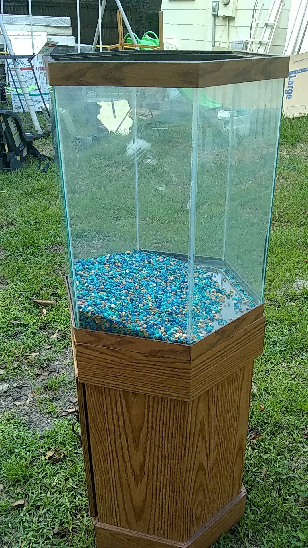Octagon Fish Tank with base for Sale in Hanahan, SC - OfferUp