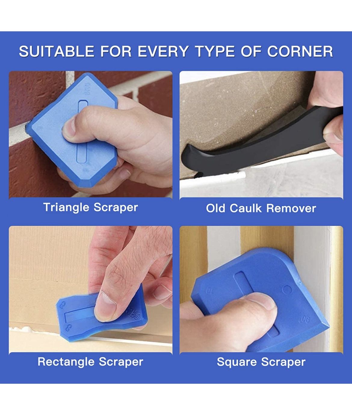 5 In 1 Silicone Caulking Tool Kit Caulk Removal Tool Sets Staineless ...