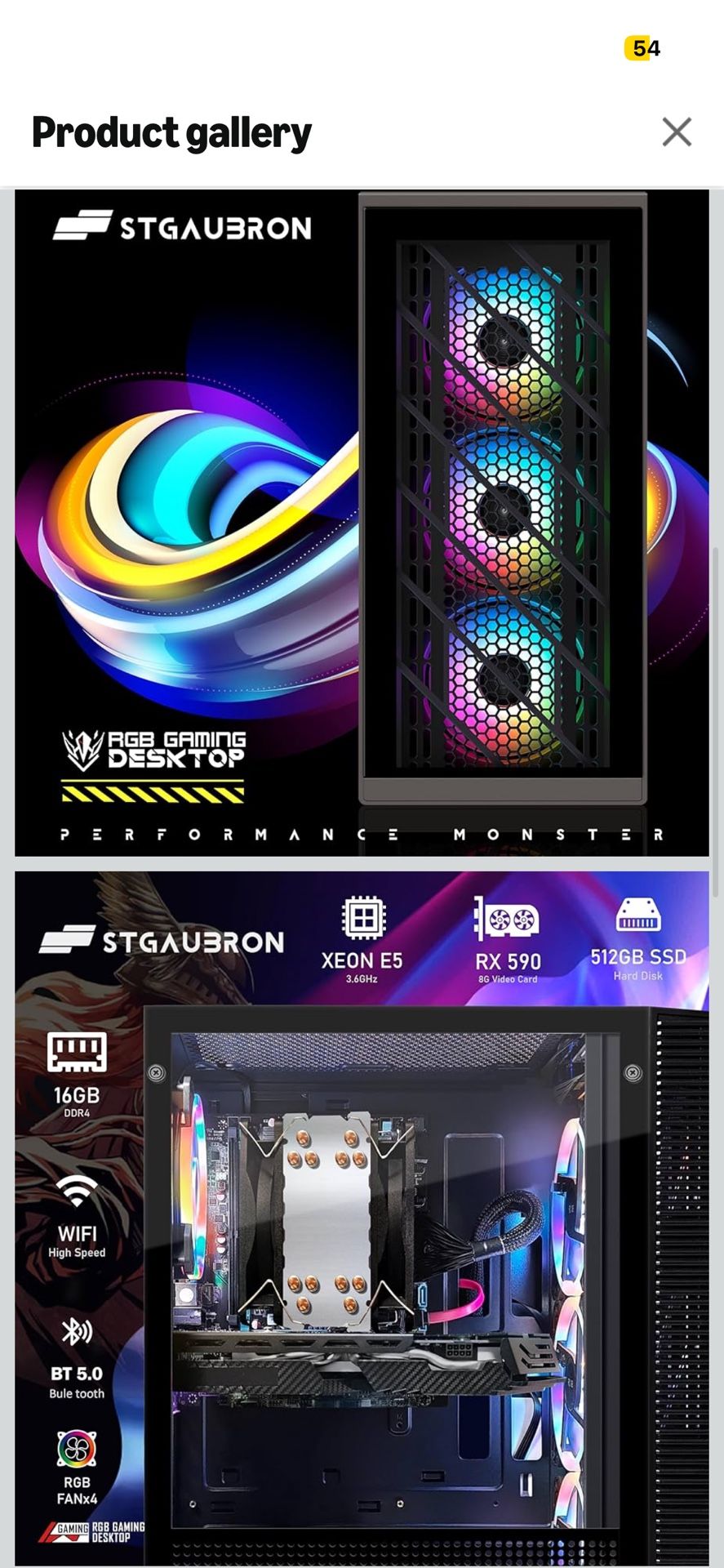 STGAubron Prebuilt Gaming PC, Radeon RX 590 8G, Intel i7 Xeon E5 3.5G ...