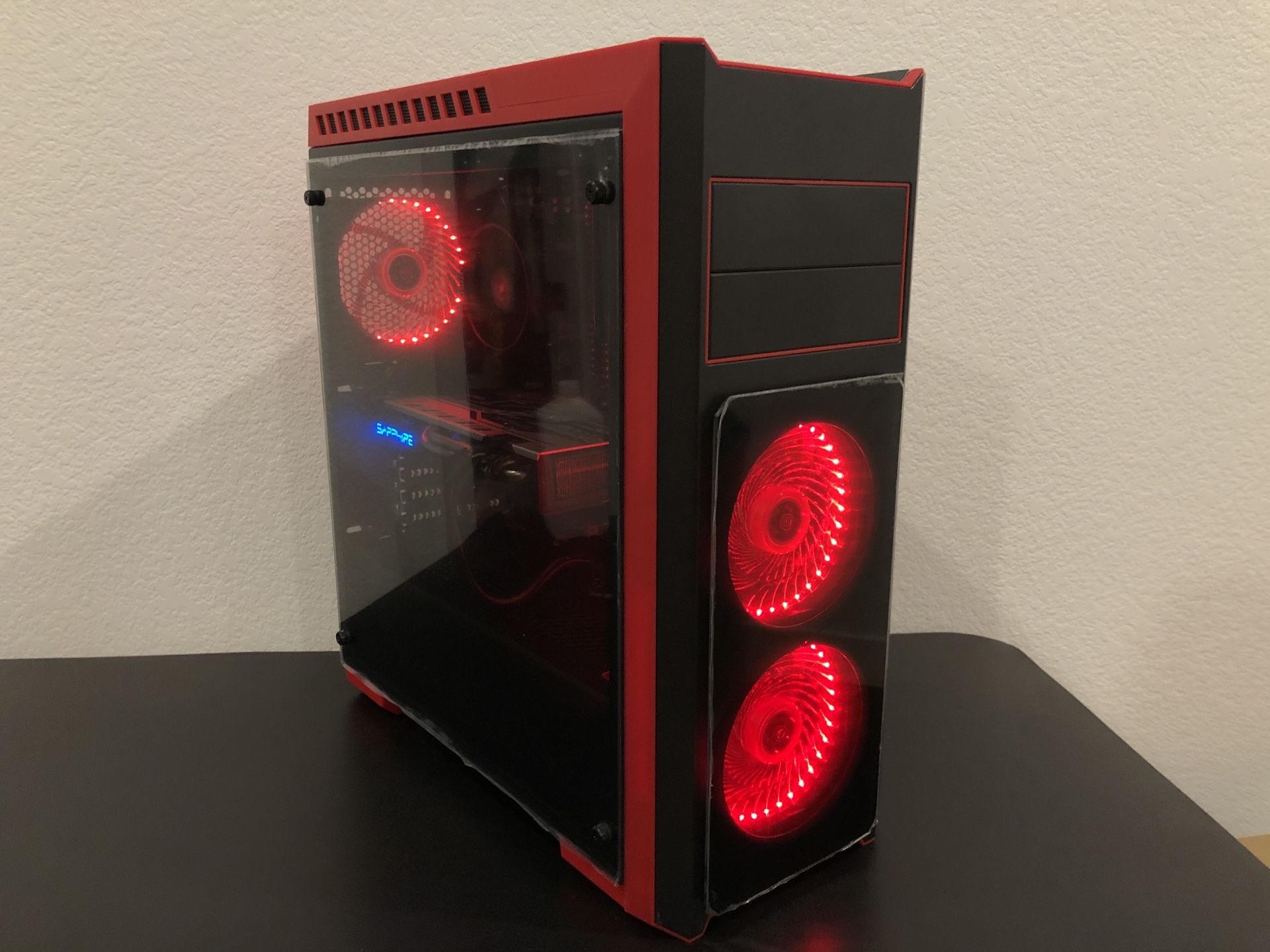 NEW Red Gaming PC Ryzen 1400/RX 580/8GB RAM/256GB SSD/1TB HDD for Sale ...