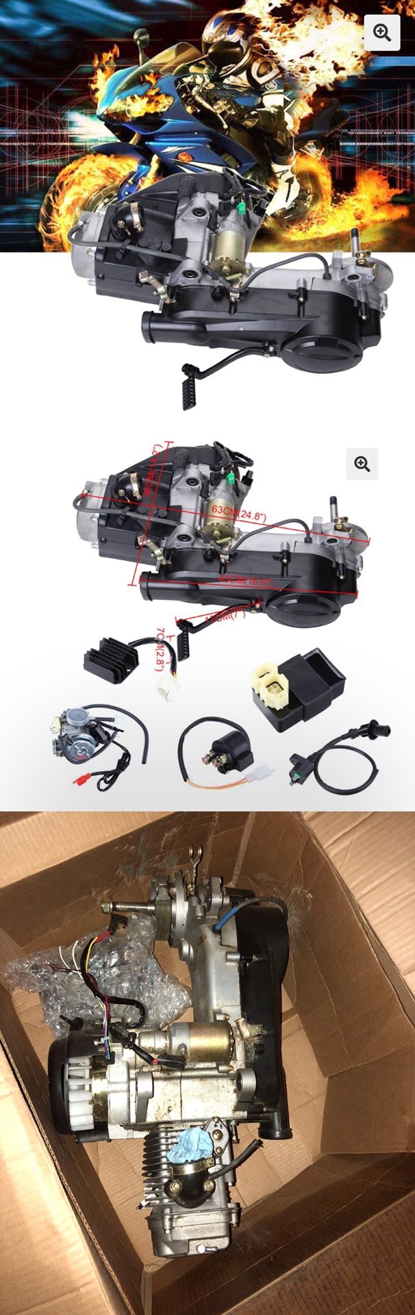 GY6 157QMJ ENGINE Short Case Long Axle ROKETA,TAOTAO,PEACE TPGS-811 ...