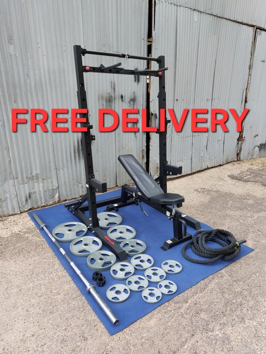 Ethos Squat rack / gym / gymnasio / Olympic Weight Plates / pesas ...