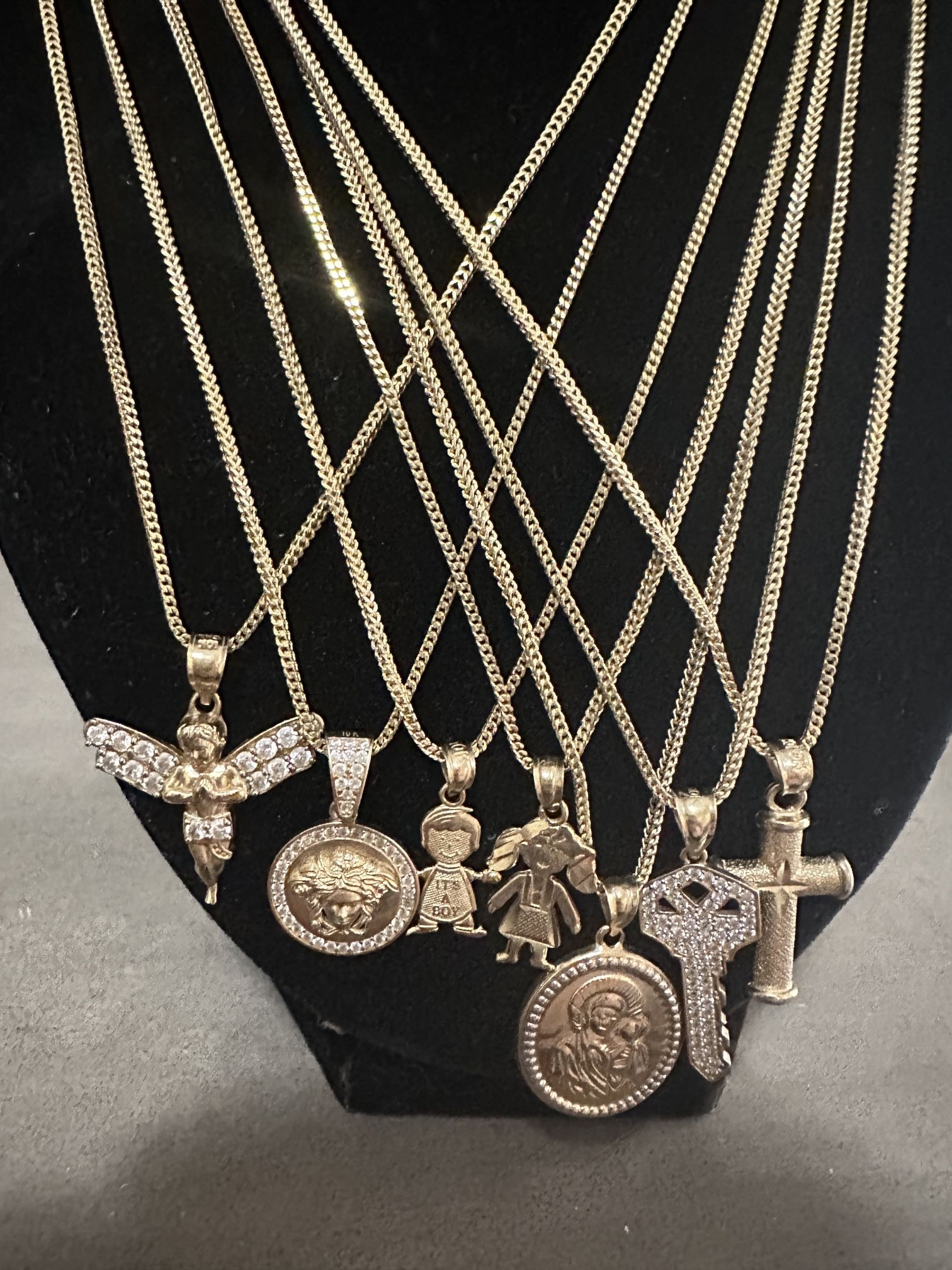 10k Solid Gold Chain With Charms ! Perfect Christmas Gift ! for Sale in ...