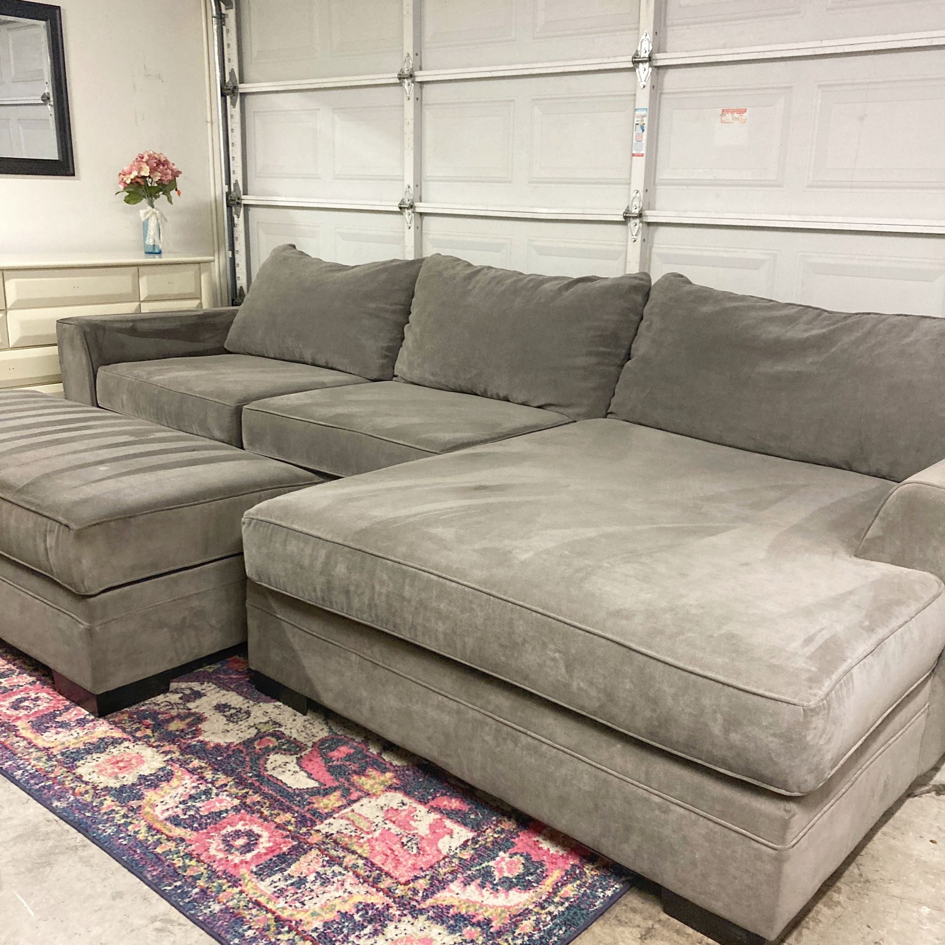 Free Delivery Extra Large Slate Gray Couch Sectional, Double Wide ...